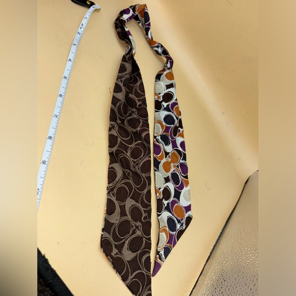 Coach | Accessories | Coach Twilly Purple Brown Ponytail Bag Scarf Tie ...